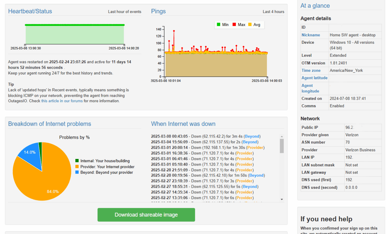 Track, Monitor Any or All Internet Service Providers (ISP)